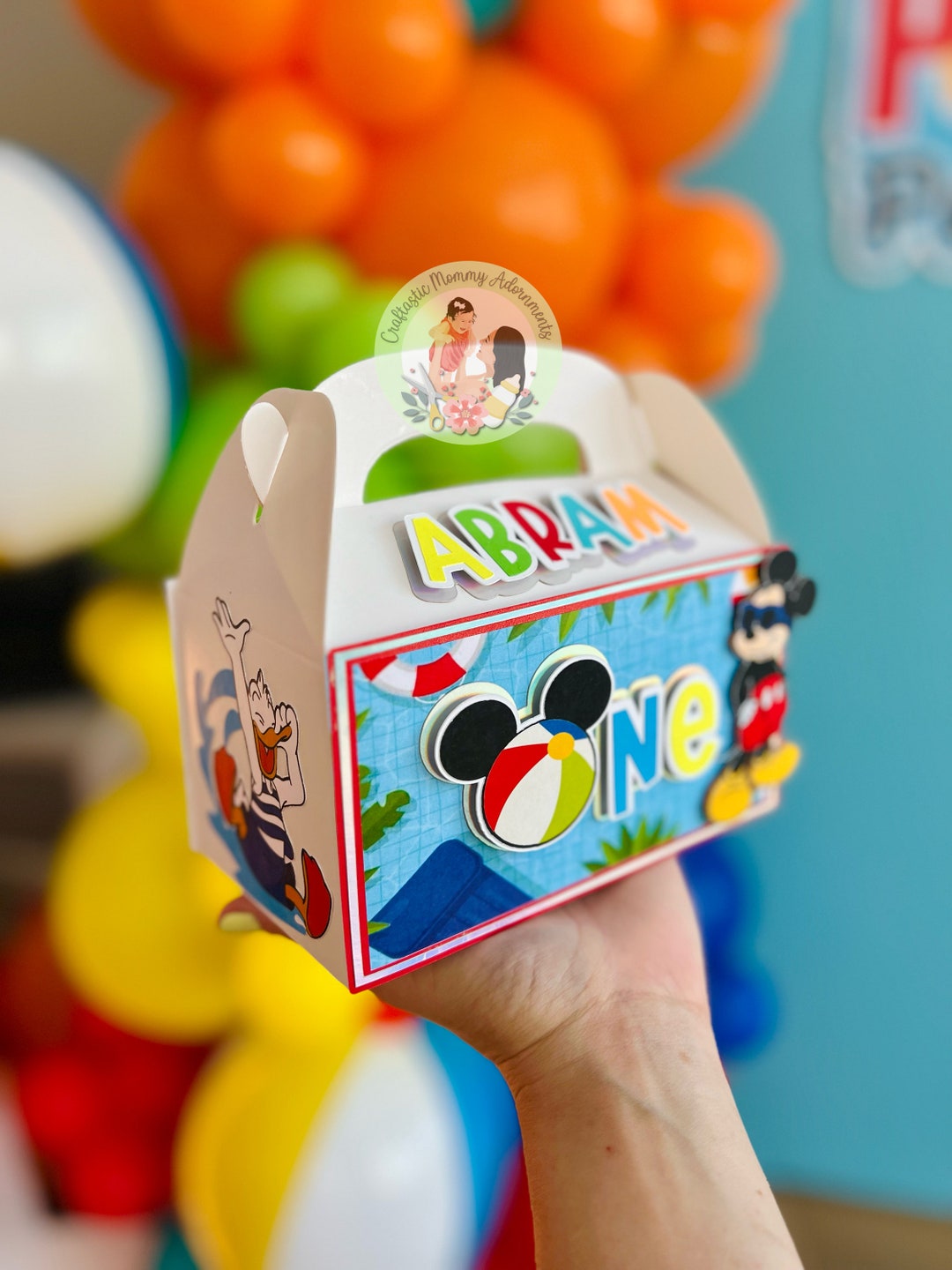 Mickey Pool Party Favors, Mickey & Friends Gable Boxes, Pool Theme ...