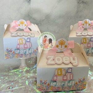 Small World After All Gable Boxes, Pastel Small World Party Favor Boxes ...