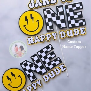 ONE Happy Dude Cake Topper, ONE Happy Dude Cupcake Toppers, One Cool ...