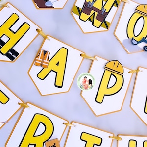 Construction Theme Birthday Banner, Construction Party, Construction ...