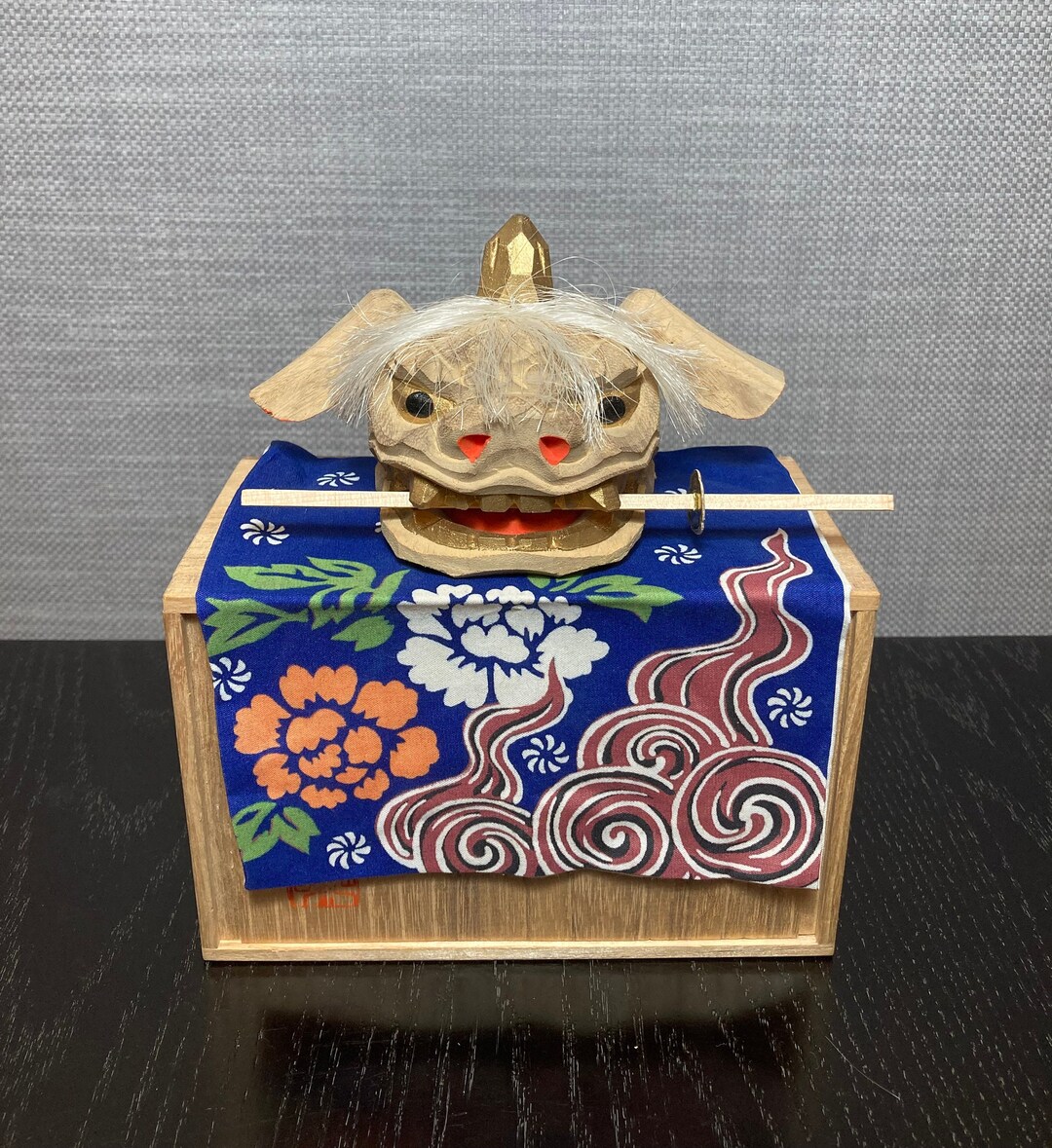 Japanese Lion's Head (shishigashira) Birchwood Kaga Lion| Handmade Folk ...