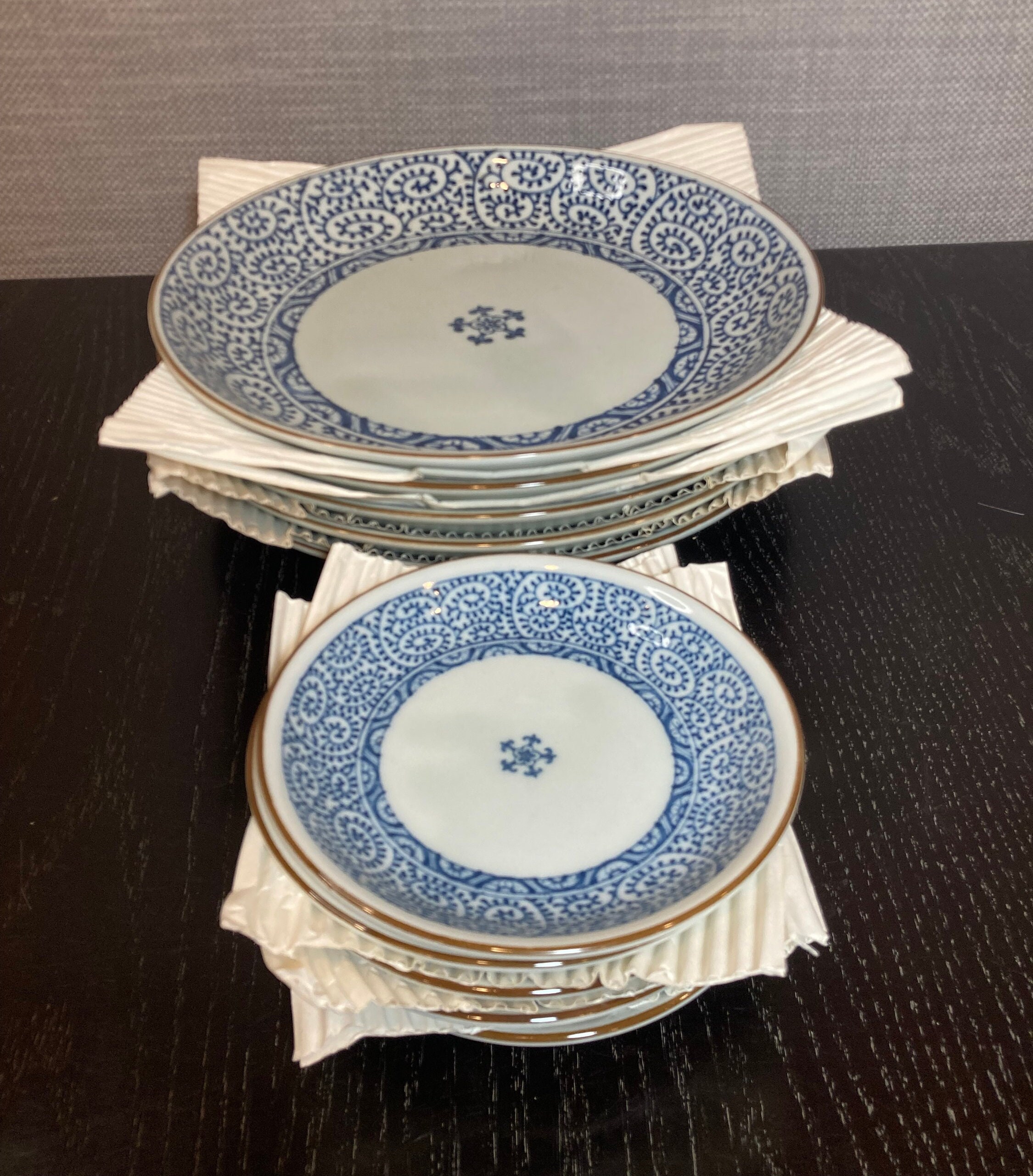 Set of 5 Japanese Round Dinner Plates and Side Dishes | Vintage ...