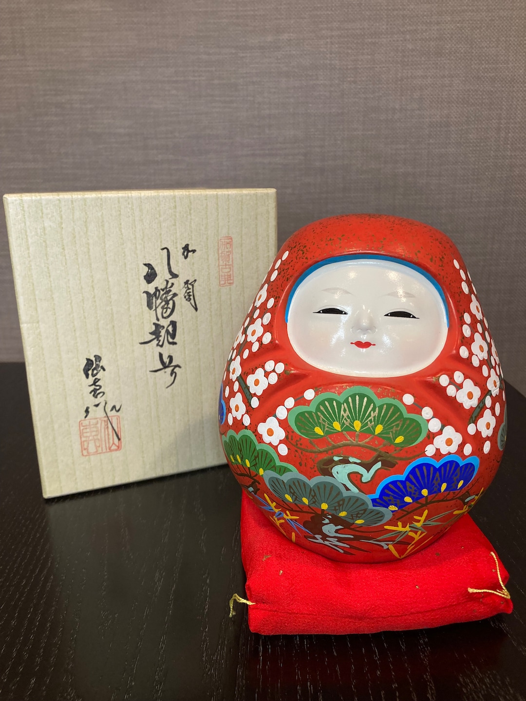 Japanese Good Luck Doll. Hachigama Okiagari. Handmade and Hand-painted ...