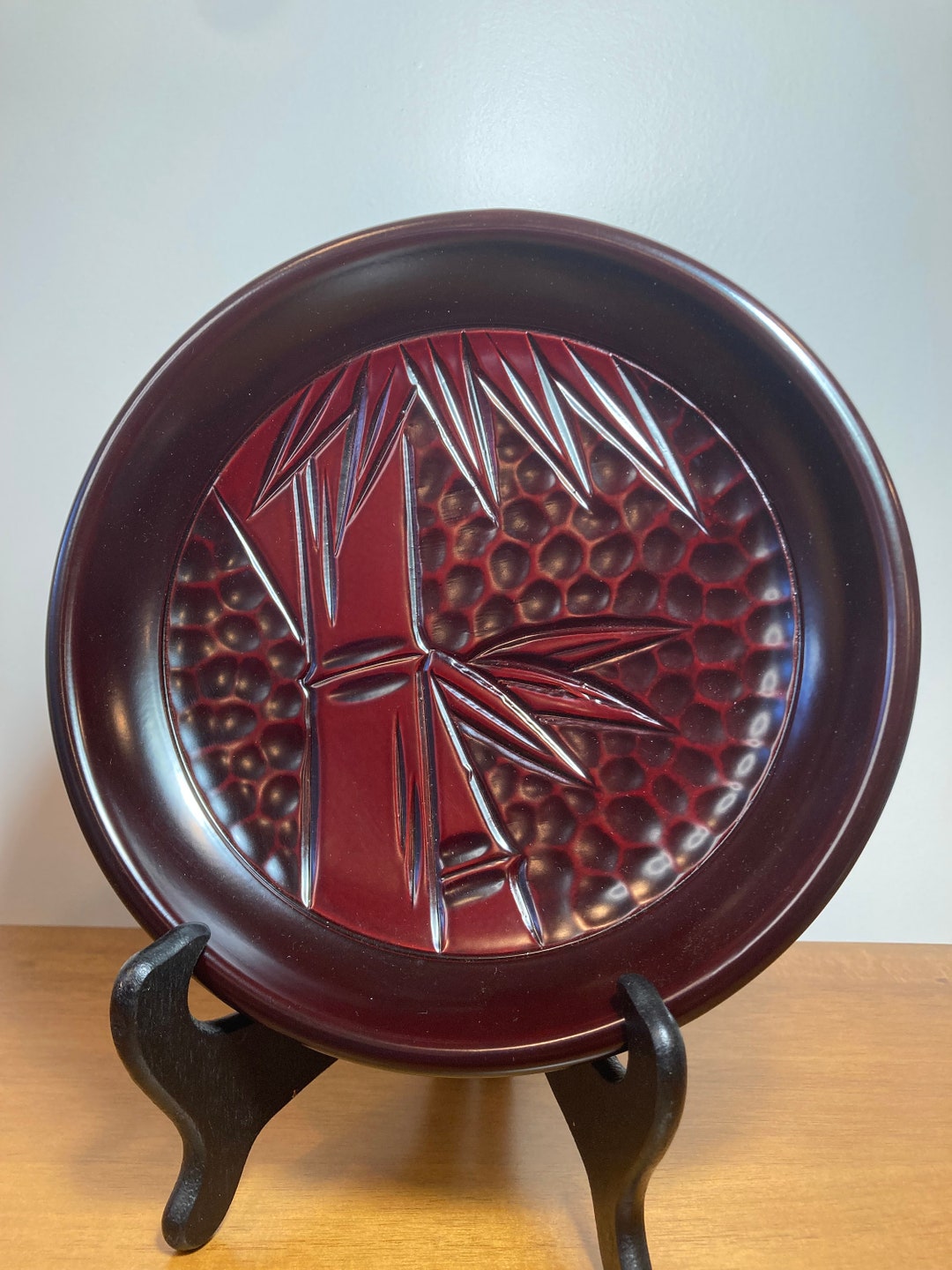 Kamakura Bori Round Dish | Bamboo Design Hand-carved Plate From ...
