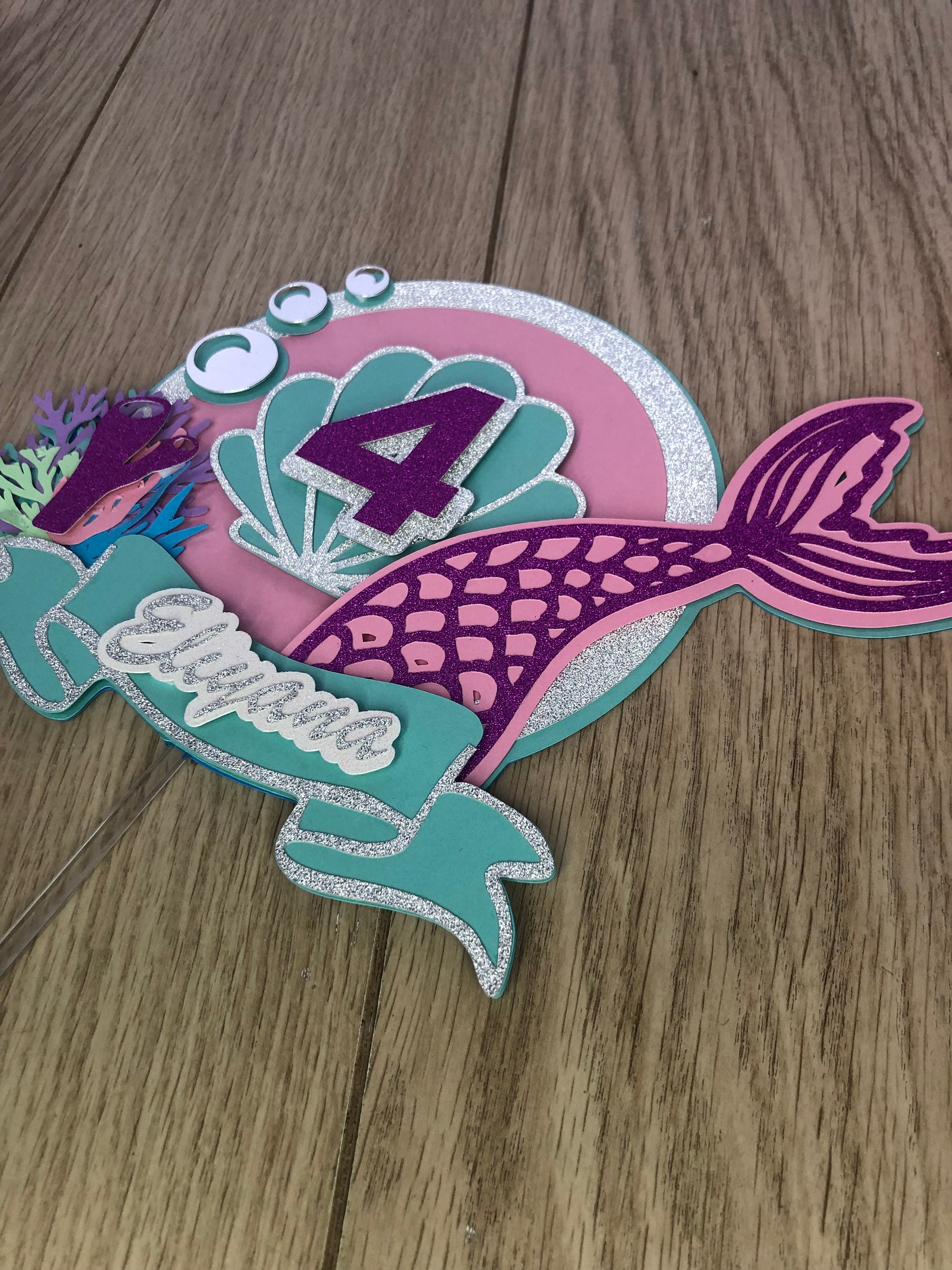 Mermaid Cake Topper, Mermaid Party Decorations, Mermaid Birthday Cake ...