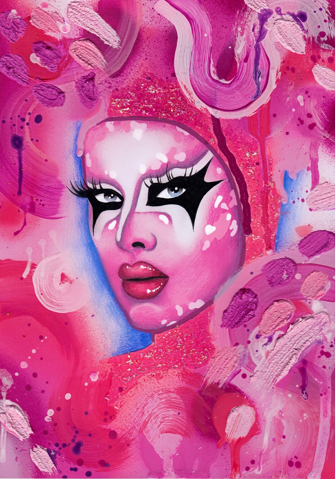 Q 'floral' Drag Race Print, Drag Queen Art Print Postcard - Etsy