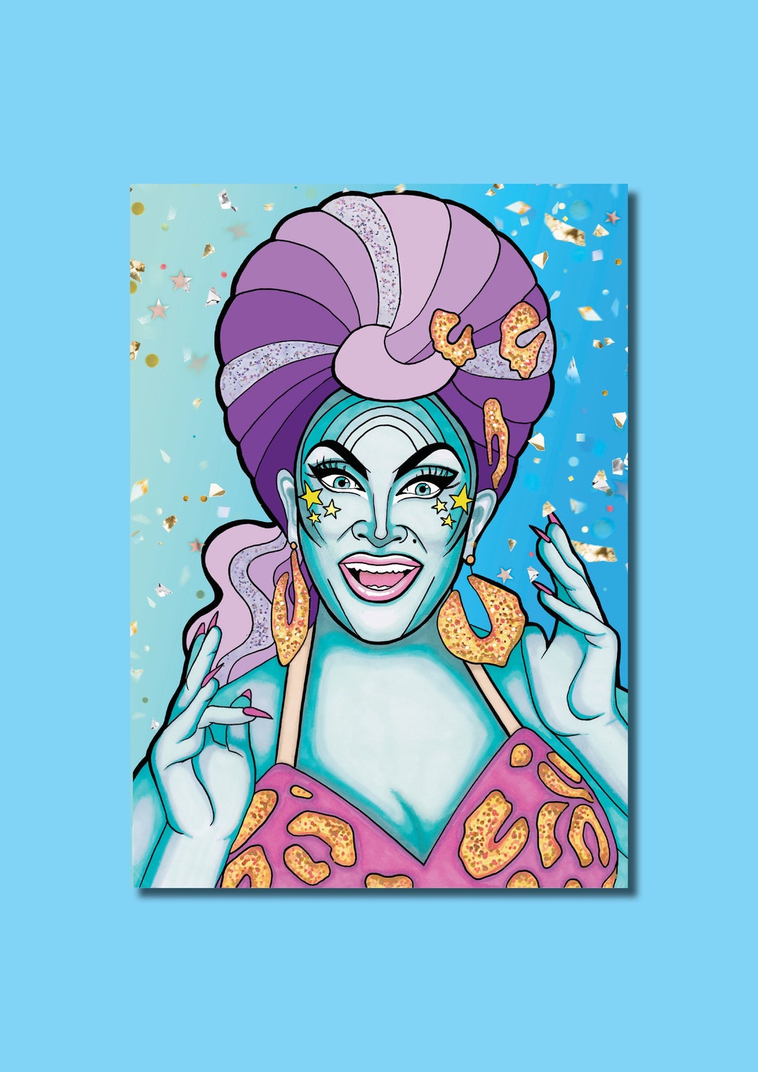 Bendela Creme ‘leopard’ - Drag Queen Mixed Media Queer Fine Art Print ...