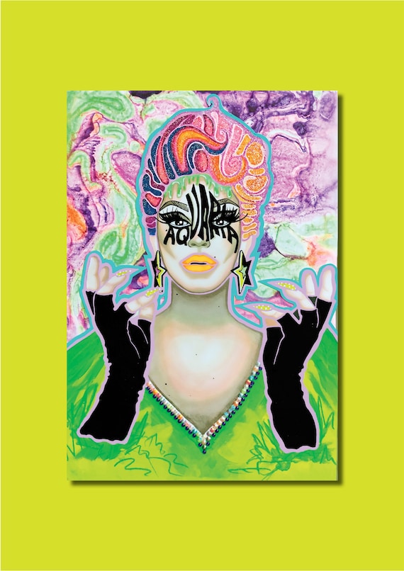 Aquaria Rupauls Drag Race Art Print Postcard | Etsy UK