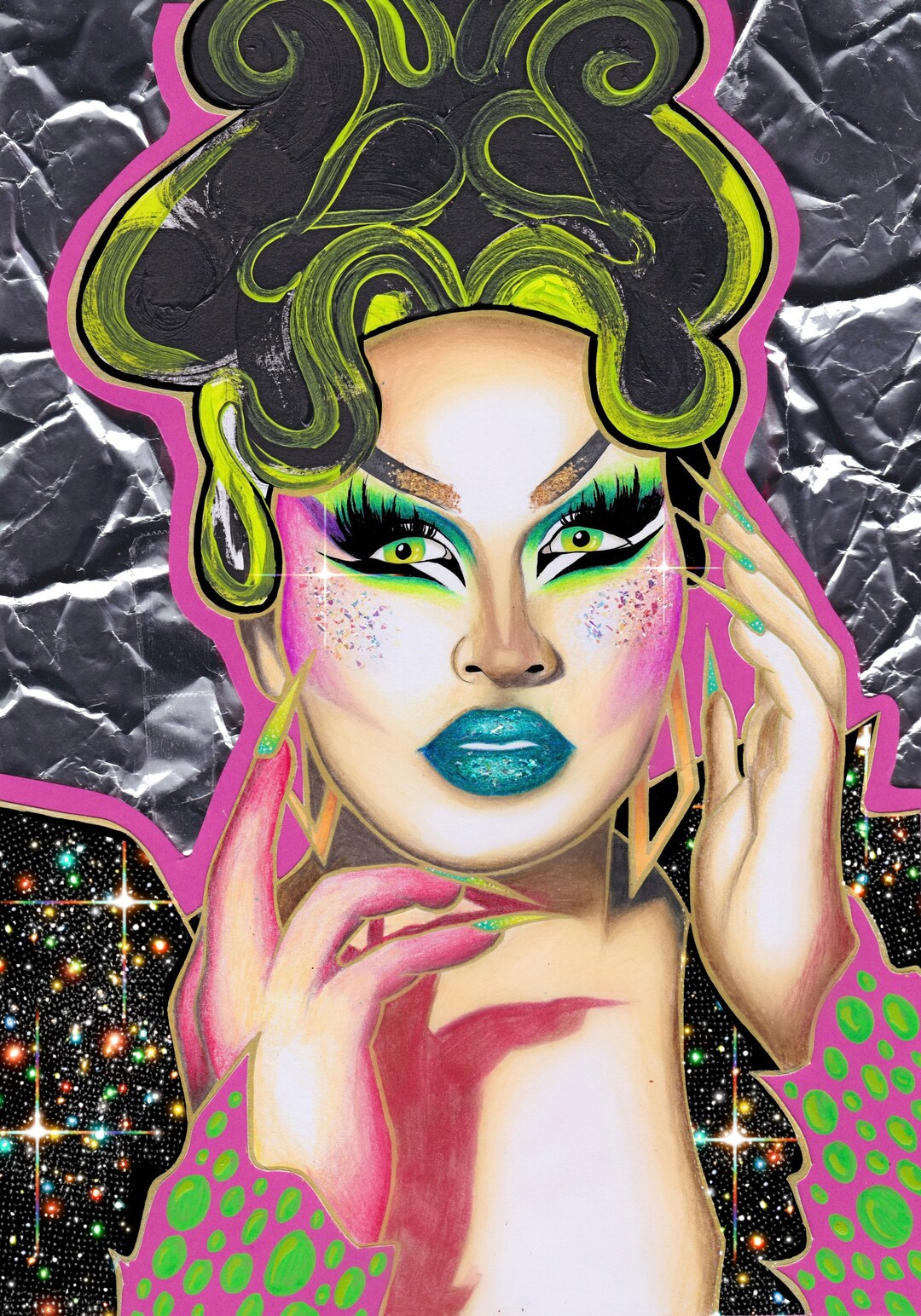 Irene Dubois alien Drag Race Art Print Postcard - Etsy UK