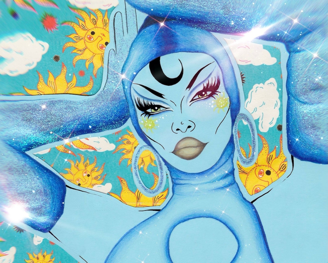 Sminty Drop aqua Print Drag Queen Art Print, Drag Race Art, LGBT Queer ...