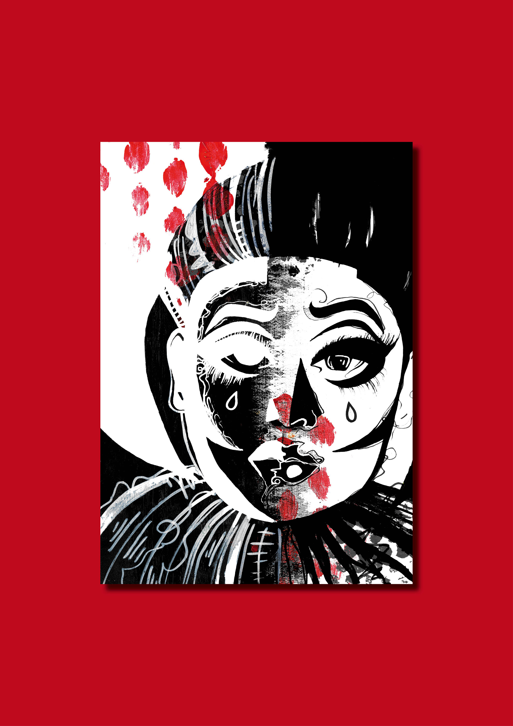 Kim Chi black and White Mime' Drag Race Art Print - Etsy UK