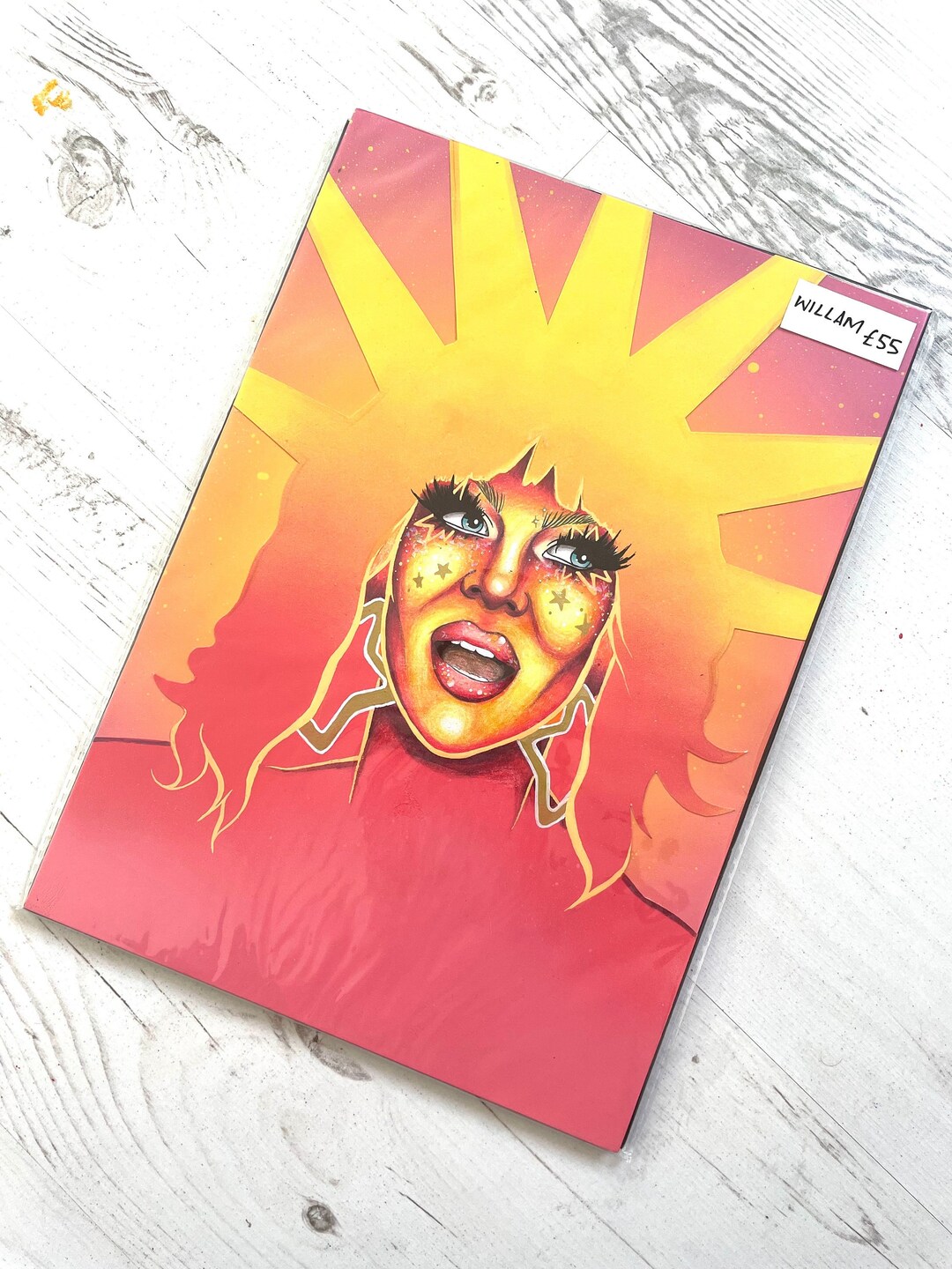 Willam 'sunburst' Artwork, Original Drag Race Artwork, Drag Queen Art ...