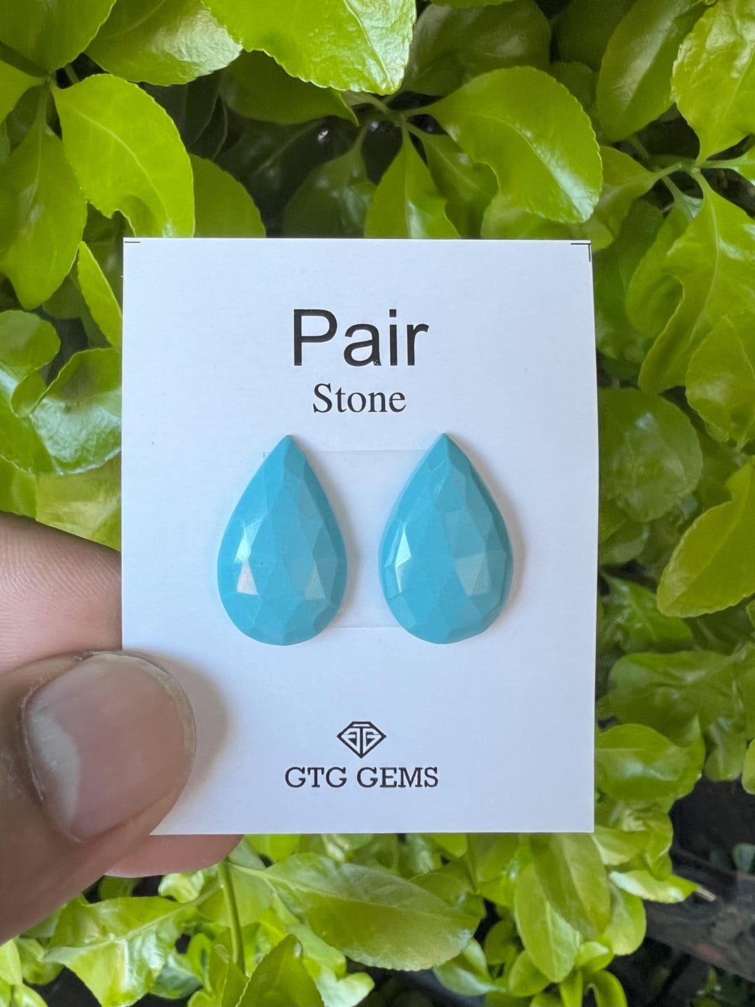Rose Cut Blue Turquoise Matching Pair Approximately 13 Carat (GTG-RT-4 ...