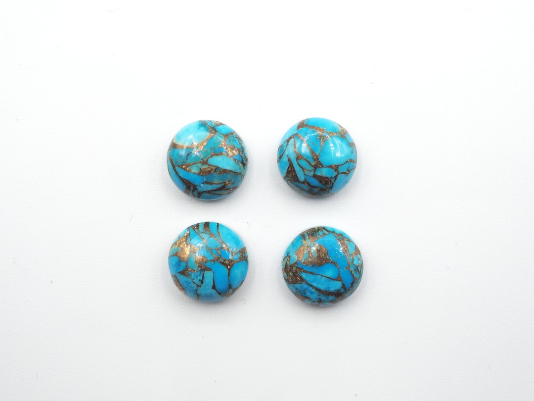 Blue Copper Turquoise 9mm Round Approximately 10.35 Carat (GTG-BT-17 ...