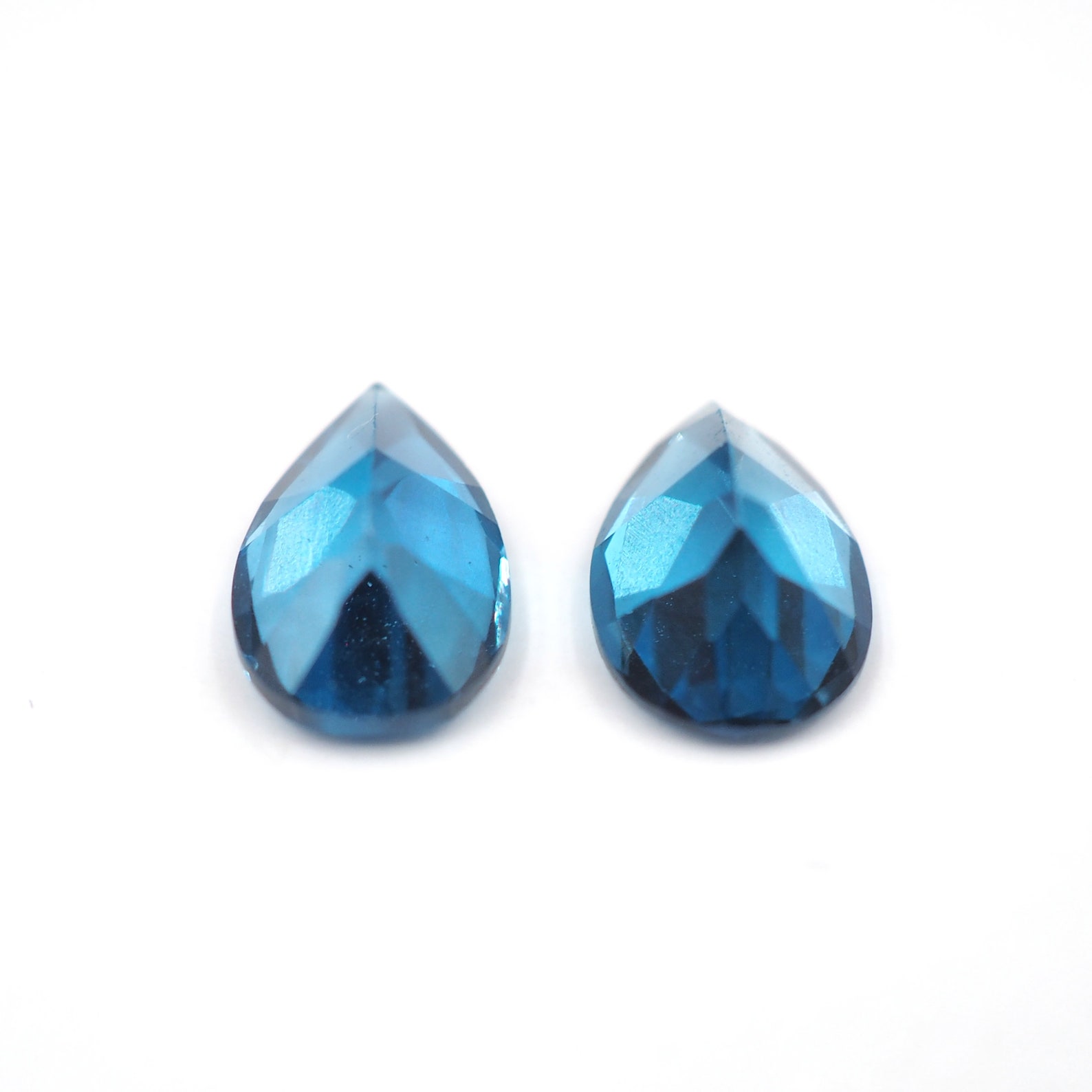Blue Topaz Pear Shape 9 X 6 X 4 Mm Matching Pair Approximately 3.04 ...