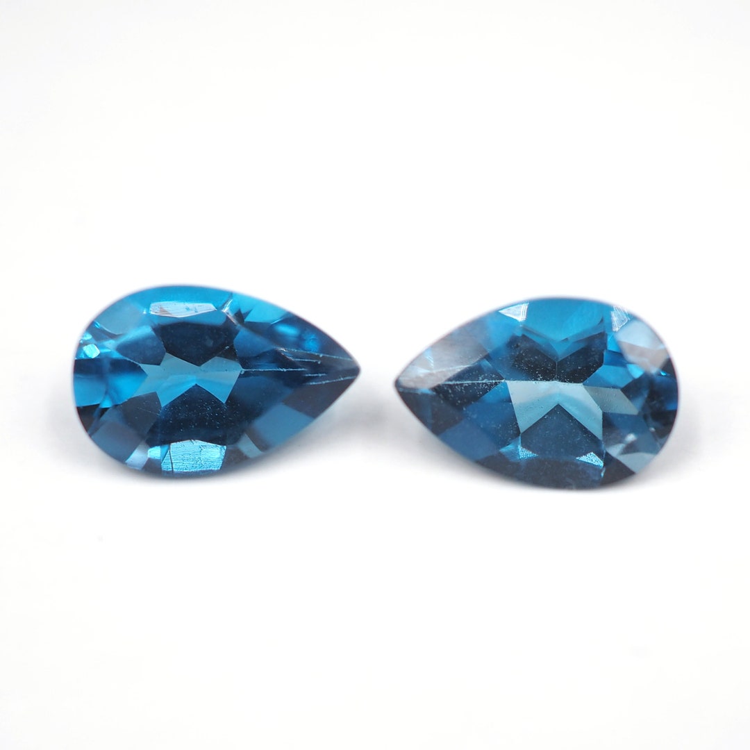 Blue Topaz Pear Shape 9 X 6 X 4 Mm Matching Pair Approximately 3.04 ...