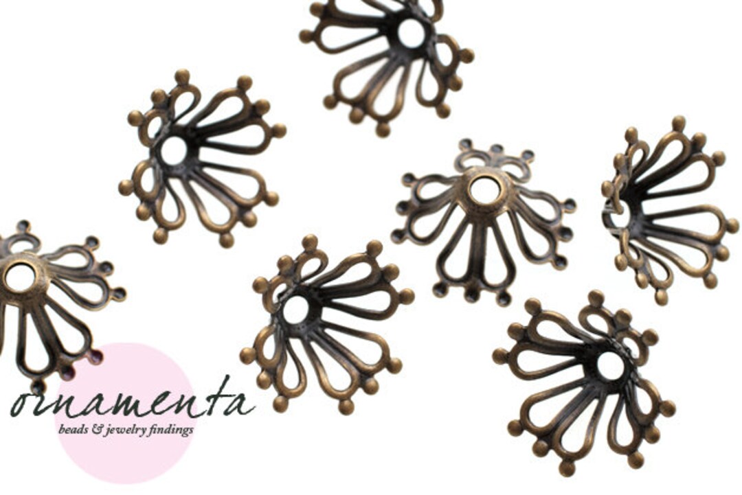 8pcs ~ 16 Mm ~ Brass ~ Bronze ~ Pearl Caps ~ Jewelry Making Material - Etsy