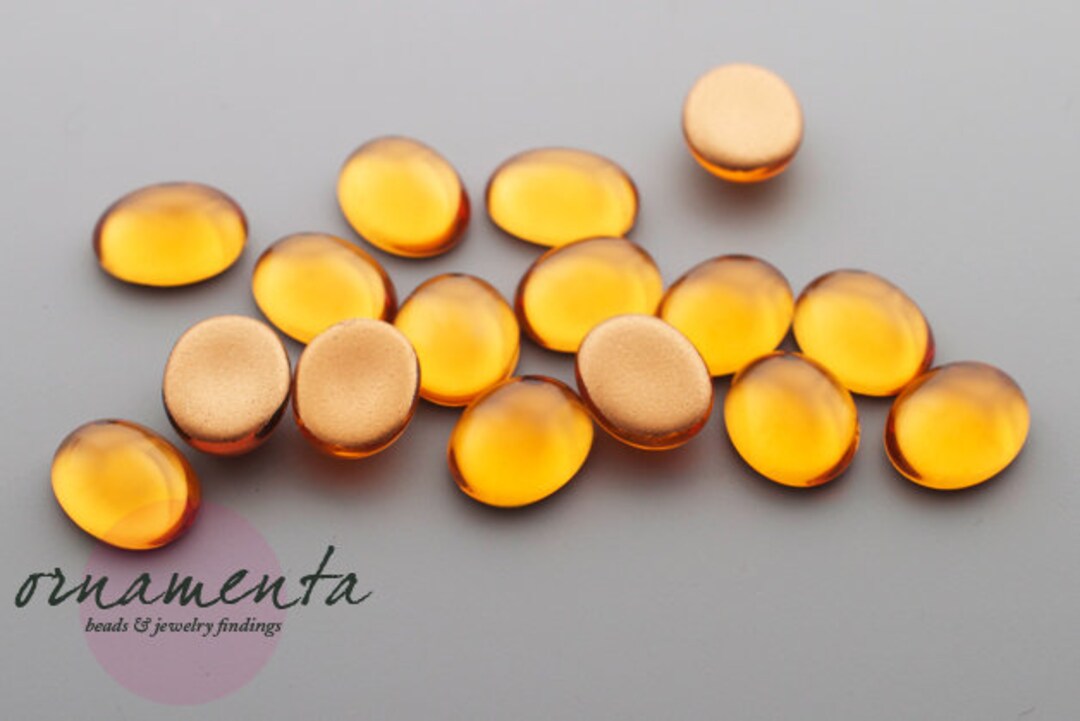6 Cabochons ~ 10 X 8 Mm ~ Topas ~ Glass ~ Jewelry Manufacturing ...