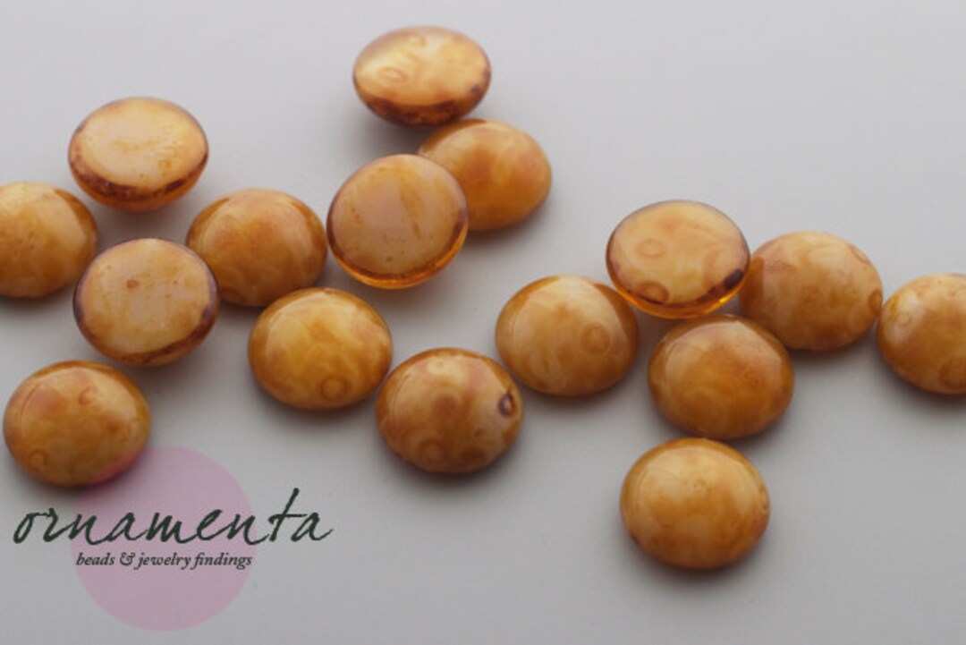 6 Cabochons 10 Mm Brown Bum Glass Material for Jewelry Making - Etsy