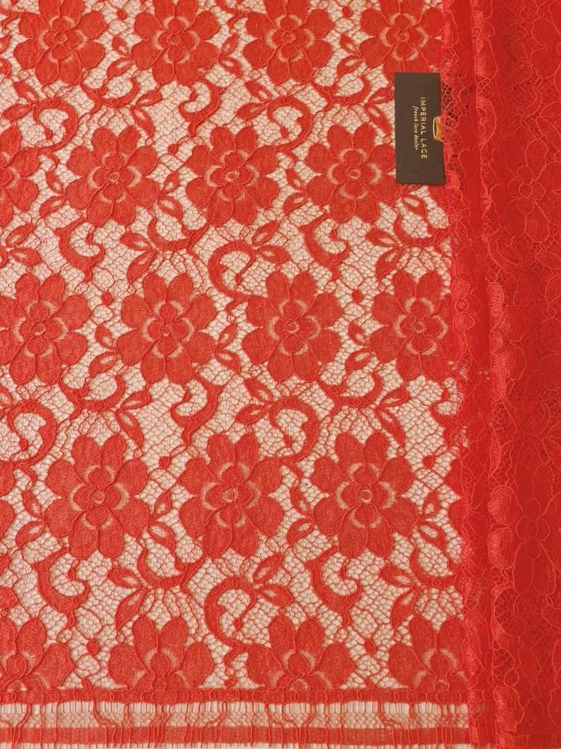 Red Lace Fabric Embroidered Lace French Lace Wedding Lace - Etsy