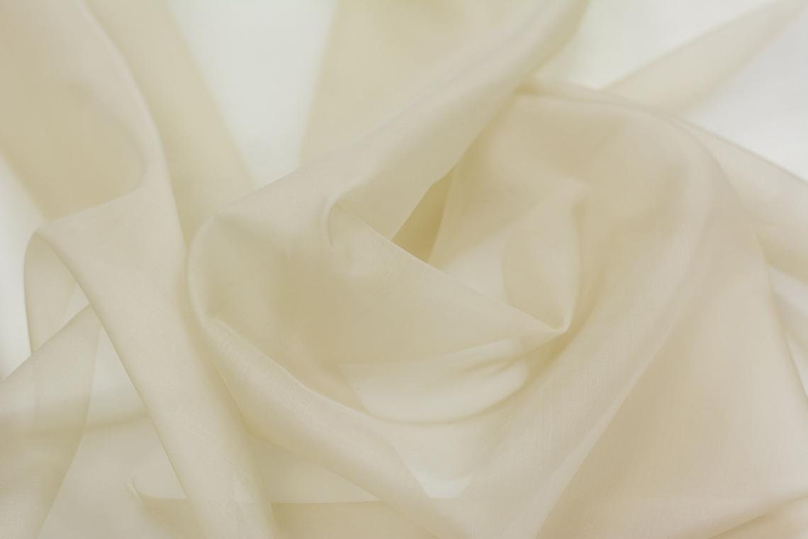 Organza de seda Ecru tela organza de seda pura tela de seda | Etsy
