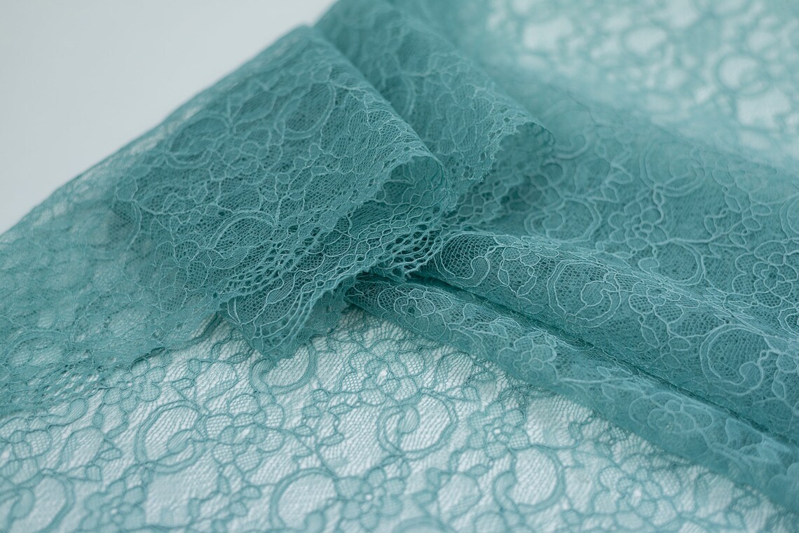Blue Lace Fabric Tiffany Blue Lace French Lace Wedding - Etsy