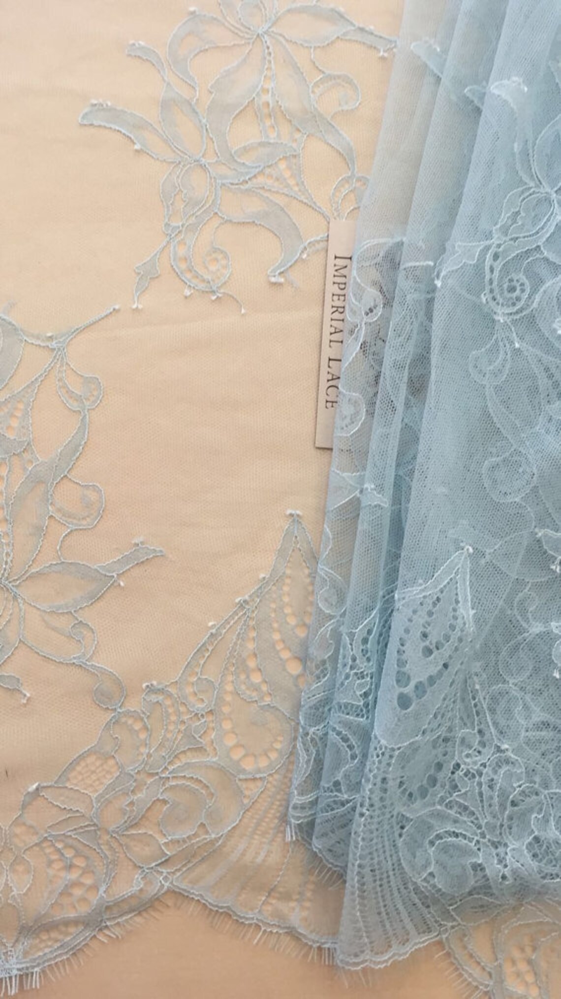 Blue Lace Fabric Embroidered Lace French Lace Wedding Lace - Etsy