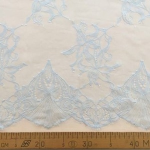 Blue Lace Fabric, Embroidered Lace, French Lace, Wedding Lace, Bridal ...