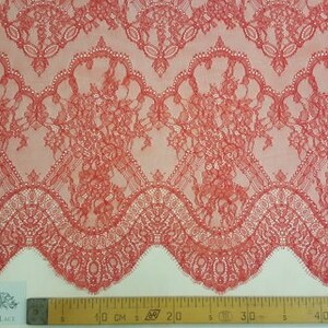 Red Lace Fabric, Embroidered Lace, French Lace, Wedding Lace, Bridal ...