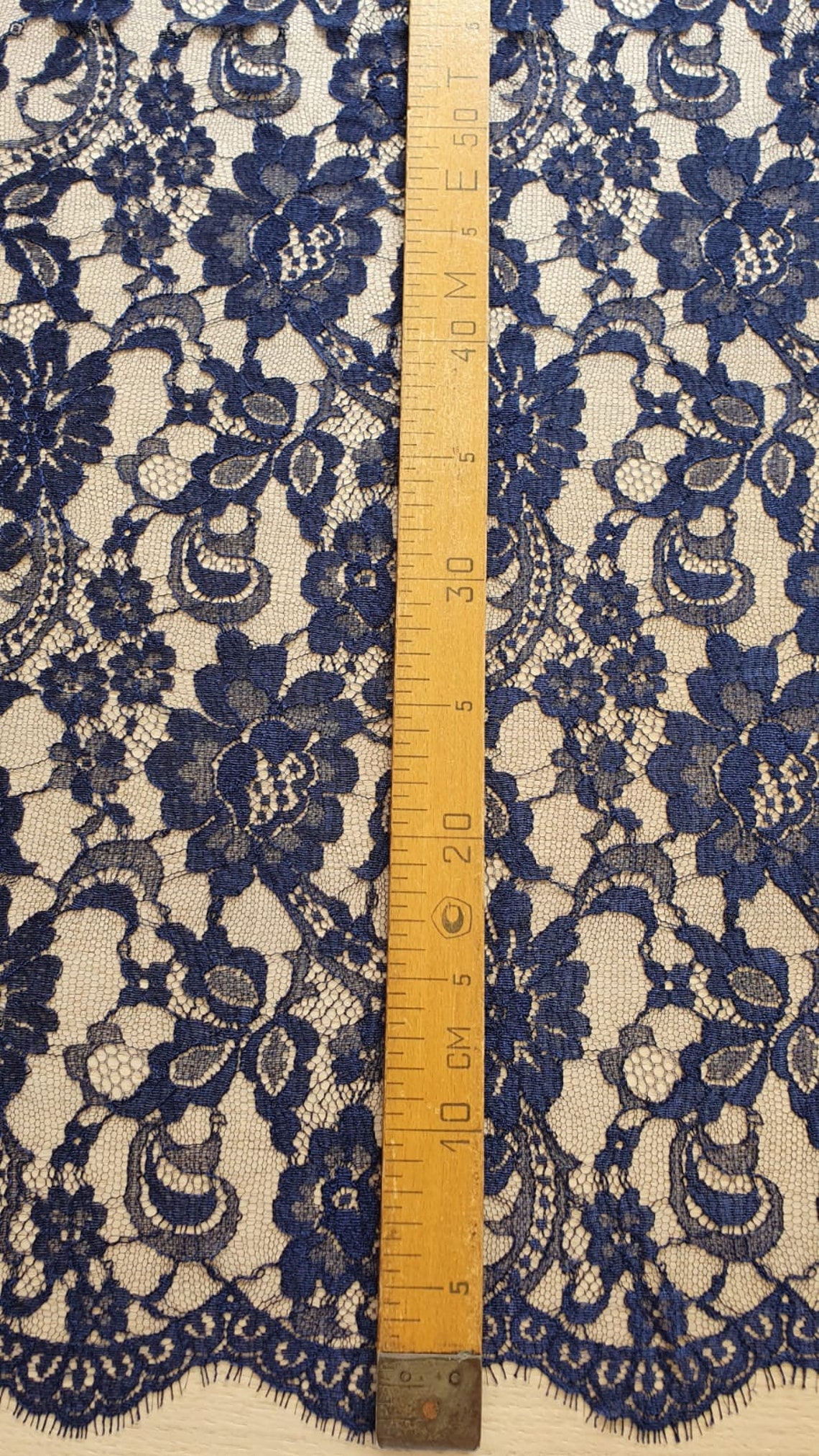 Navy Blue Lace Fabric Embroidered Lace French Lace Wedding - Etsy