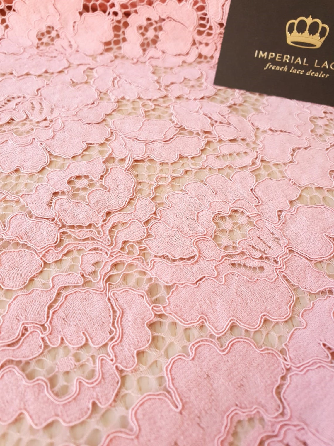 Pink lace fabric Embroidered lace French Lace Wedding Lace | Etsy