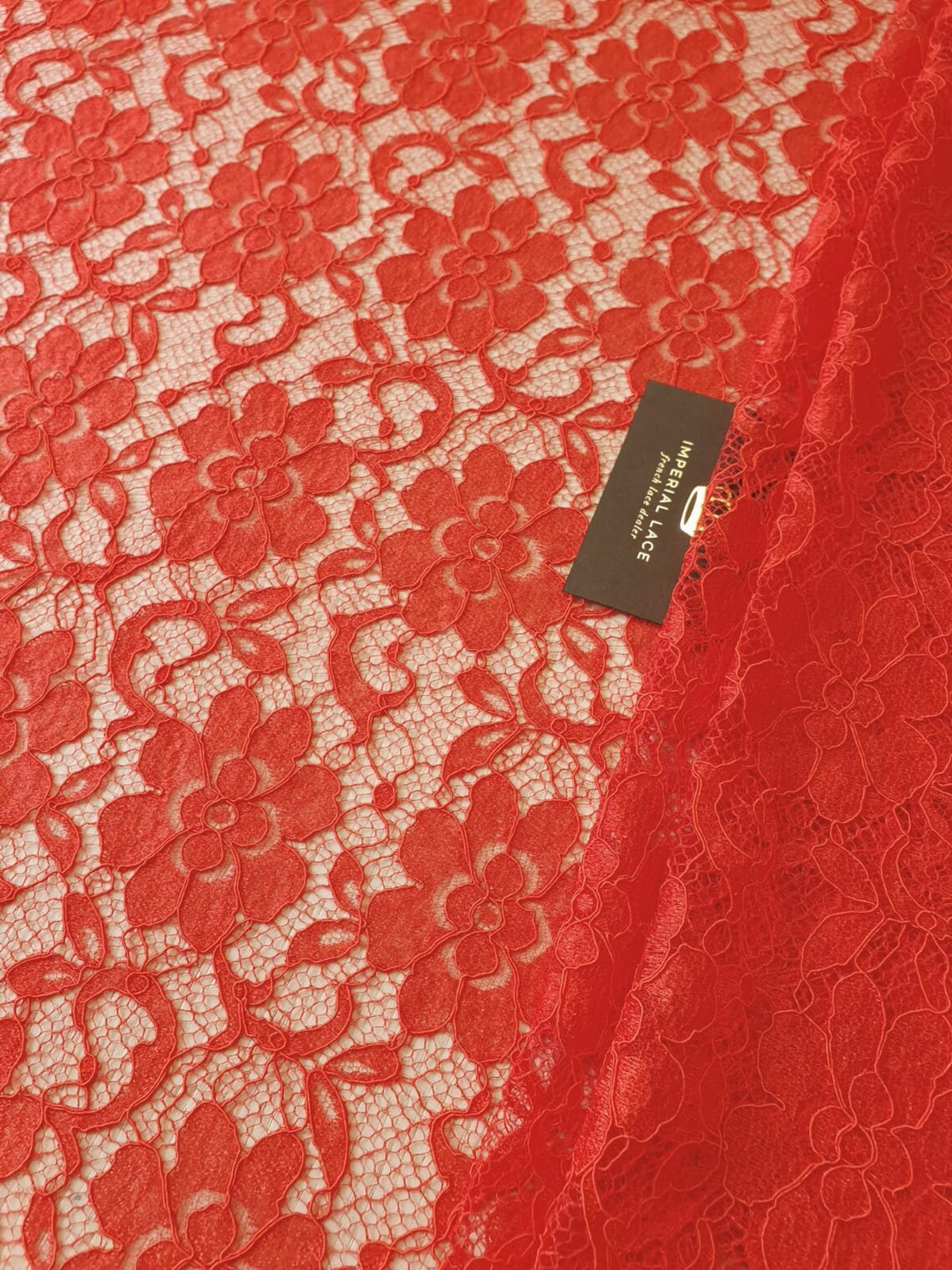 Red Lace Fabric Embroidered Lace French Lace Wedding Lace - Etsy