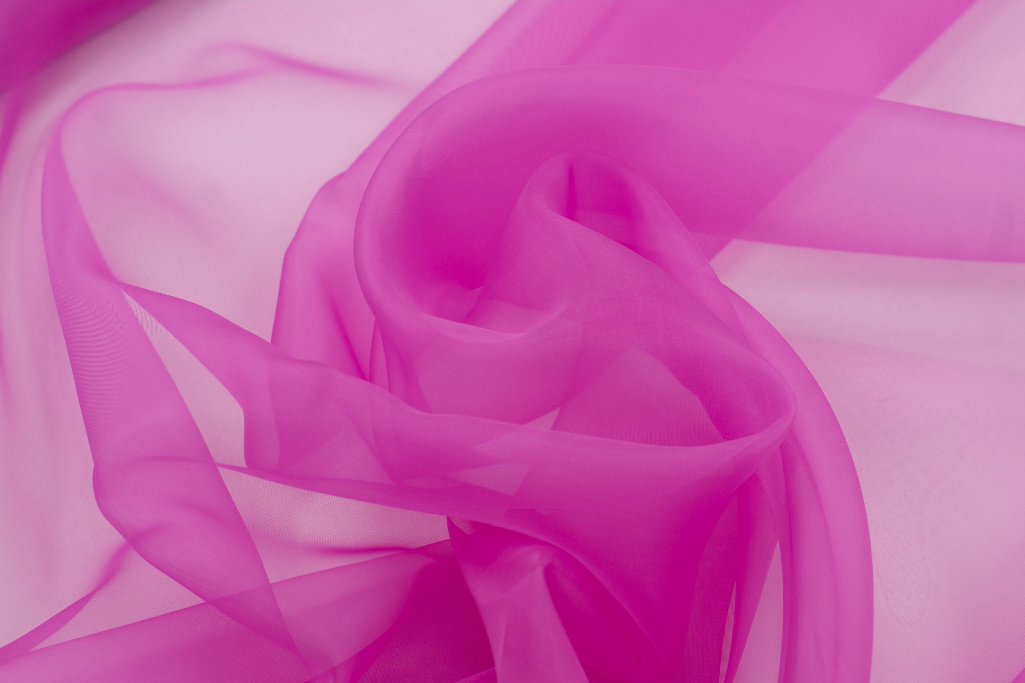 Organza de seda fucsia tela organza de seda pura tela de | Etsy