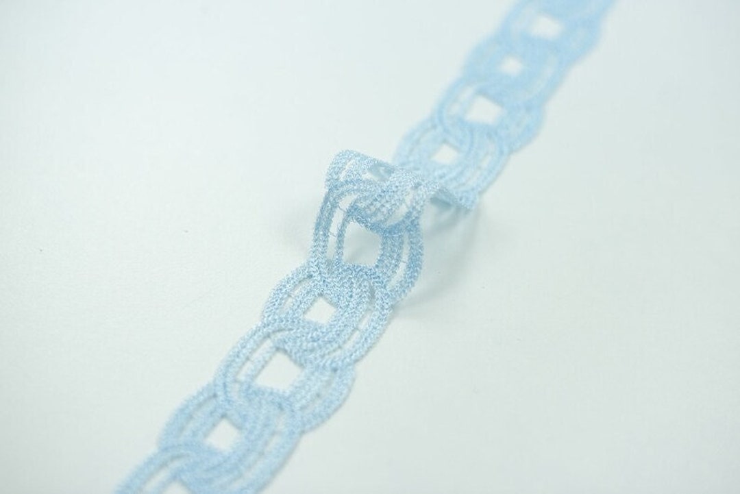 Light Blue Alencon Lace Trim: Scalloped French Bridal Fabric - Etsy