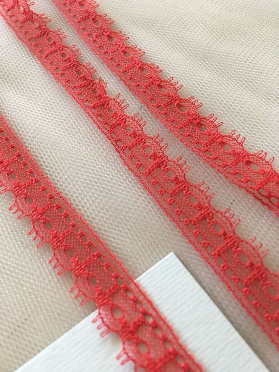 Red Lace Trim French Lace Chantilly Lace Bridal Gown Lace | Etsy