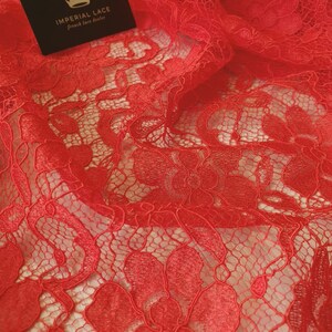 Red Lace Fabric Embroidered Lace French Lace Wedding Lace Bridal Lace ...