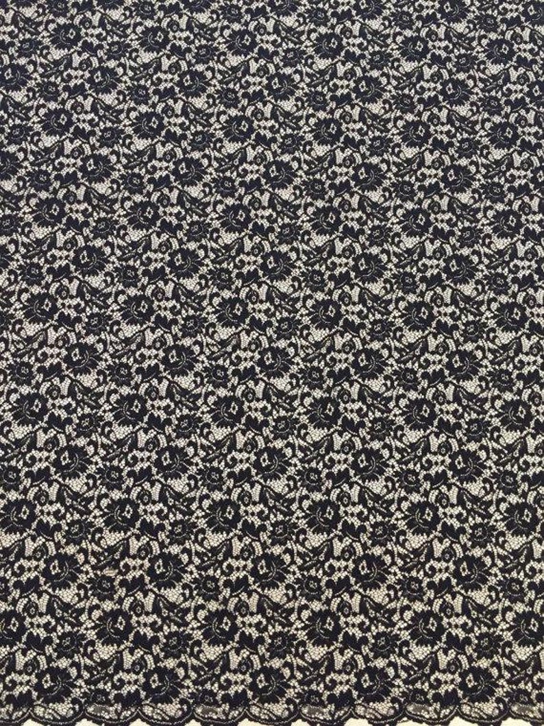 Black Lace Fabric Embroidered Lace French Lace Wedding - Etsy