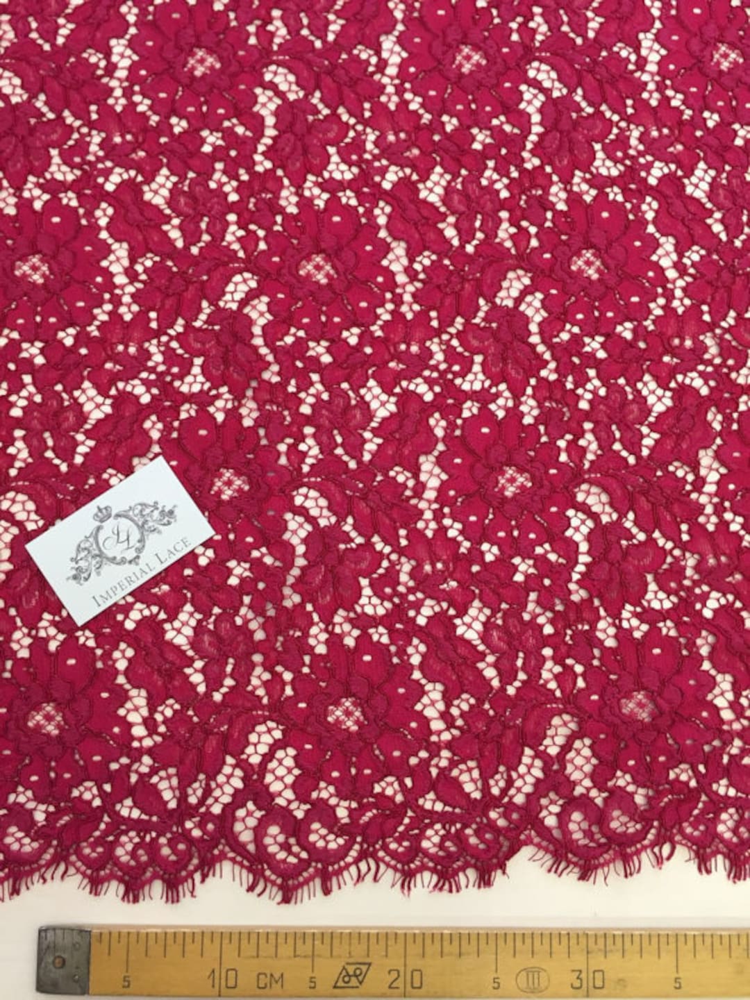 Dark Red Lace Fabric, Red Lace, French Lace, Embroidered Lace, Bridal ...