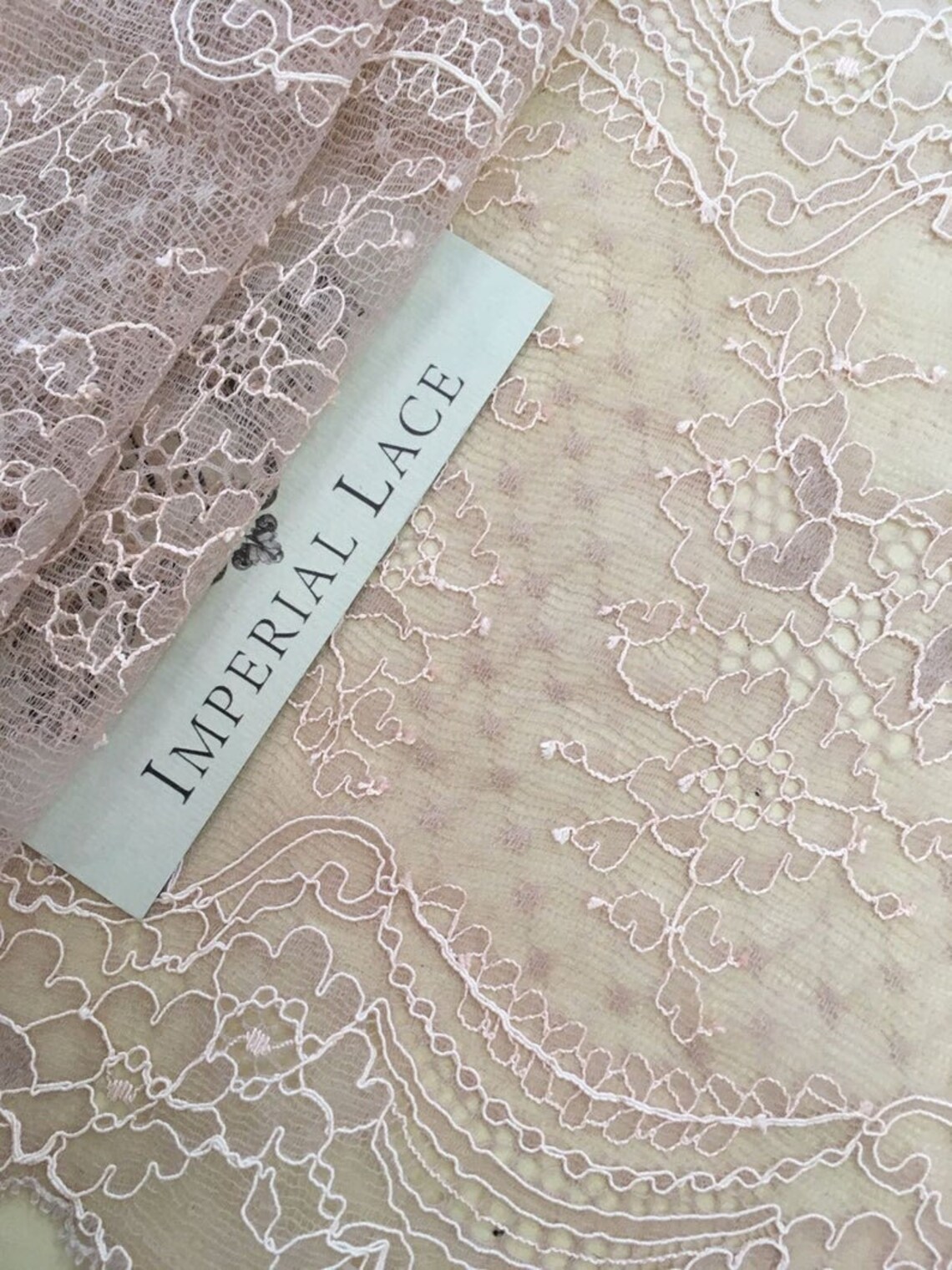 Light Pink Lace Trim Old Rose French Lace Chantilly Lace Gown - Etsy