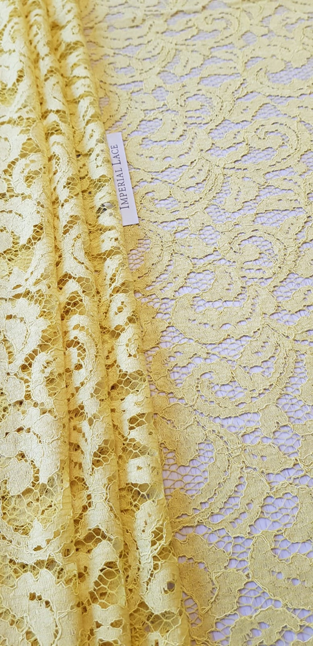 Yellow Lace Fabric Embroidered Lace French Lace Wedding Lace Bridal ...