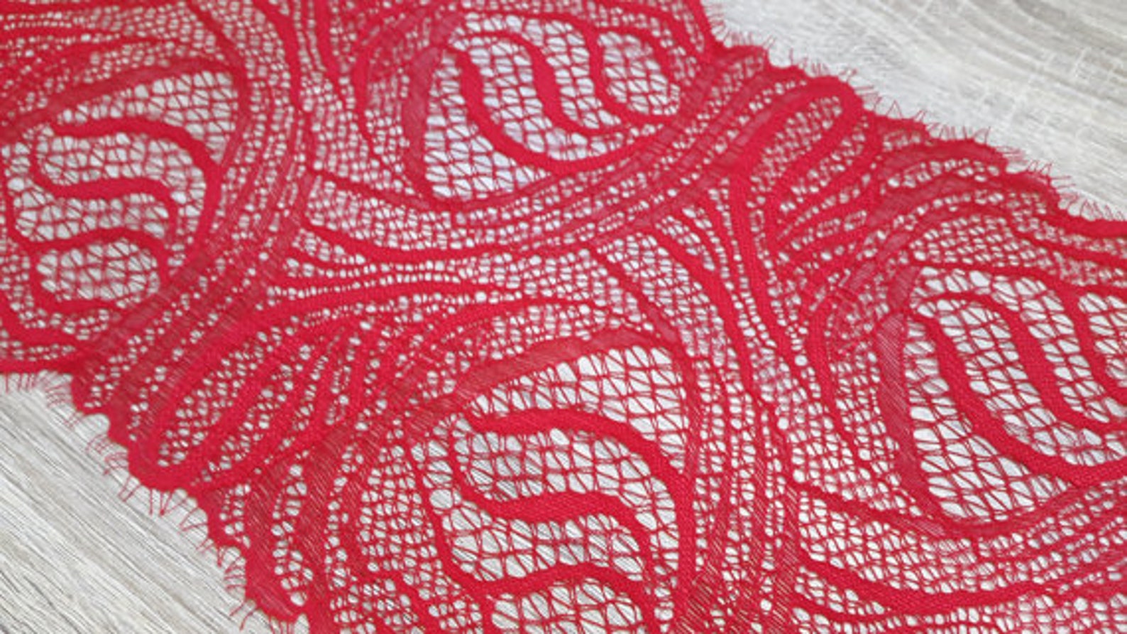 Red Lace Trim Lace Fabric Trimming Wedding Lace Trim Scalloped - Etsy UK