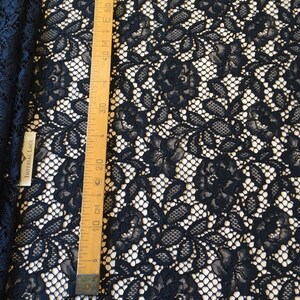 Navy Blue Lace Fabric, Embroidered Lace, French Lace, Wedding Lace ...