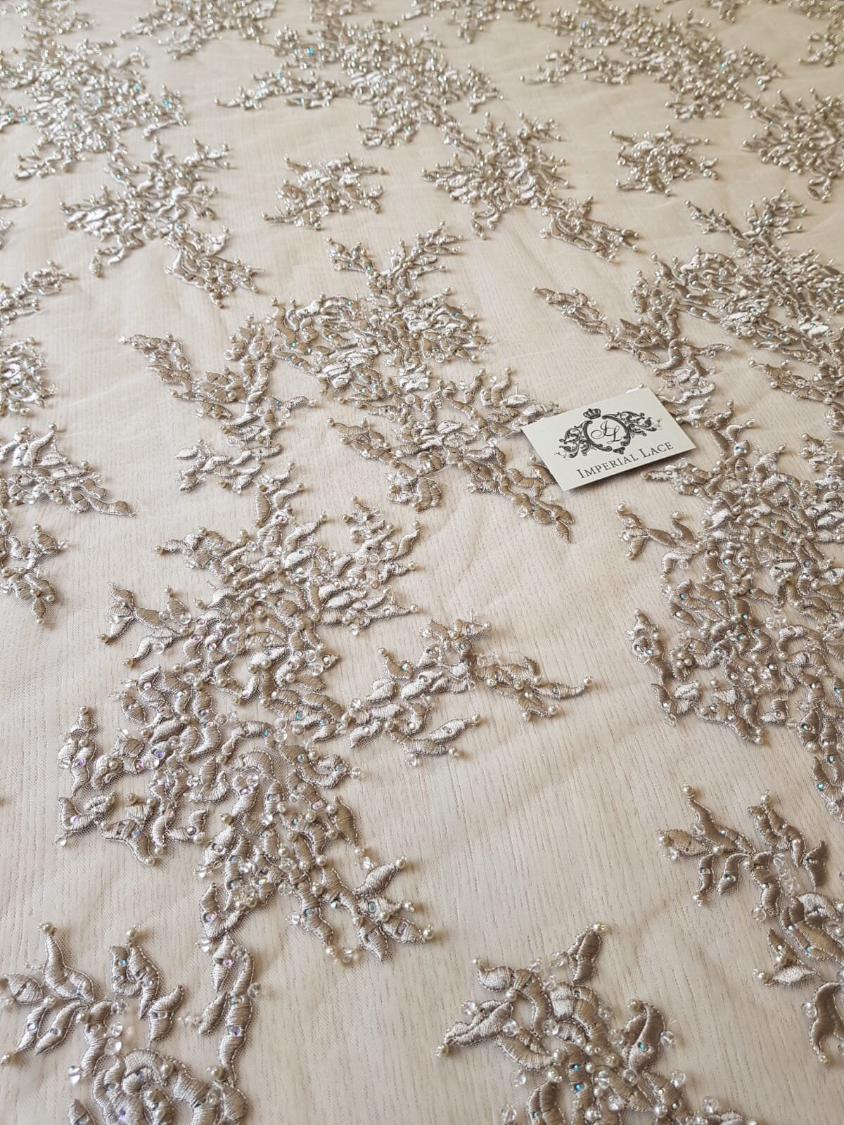 Beige 3D Lace Fabric Beaded Beige Lace Beaded Lace Fabric - Etsy