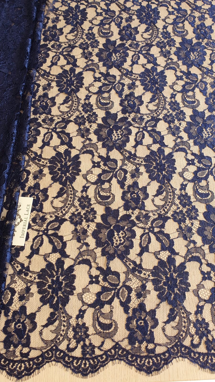 Navy blue lace fabric Embroidered lace French Lace Wedding | Etsy