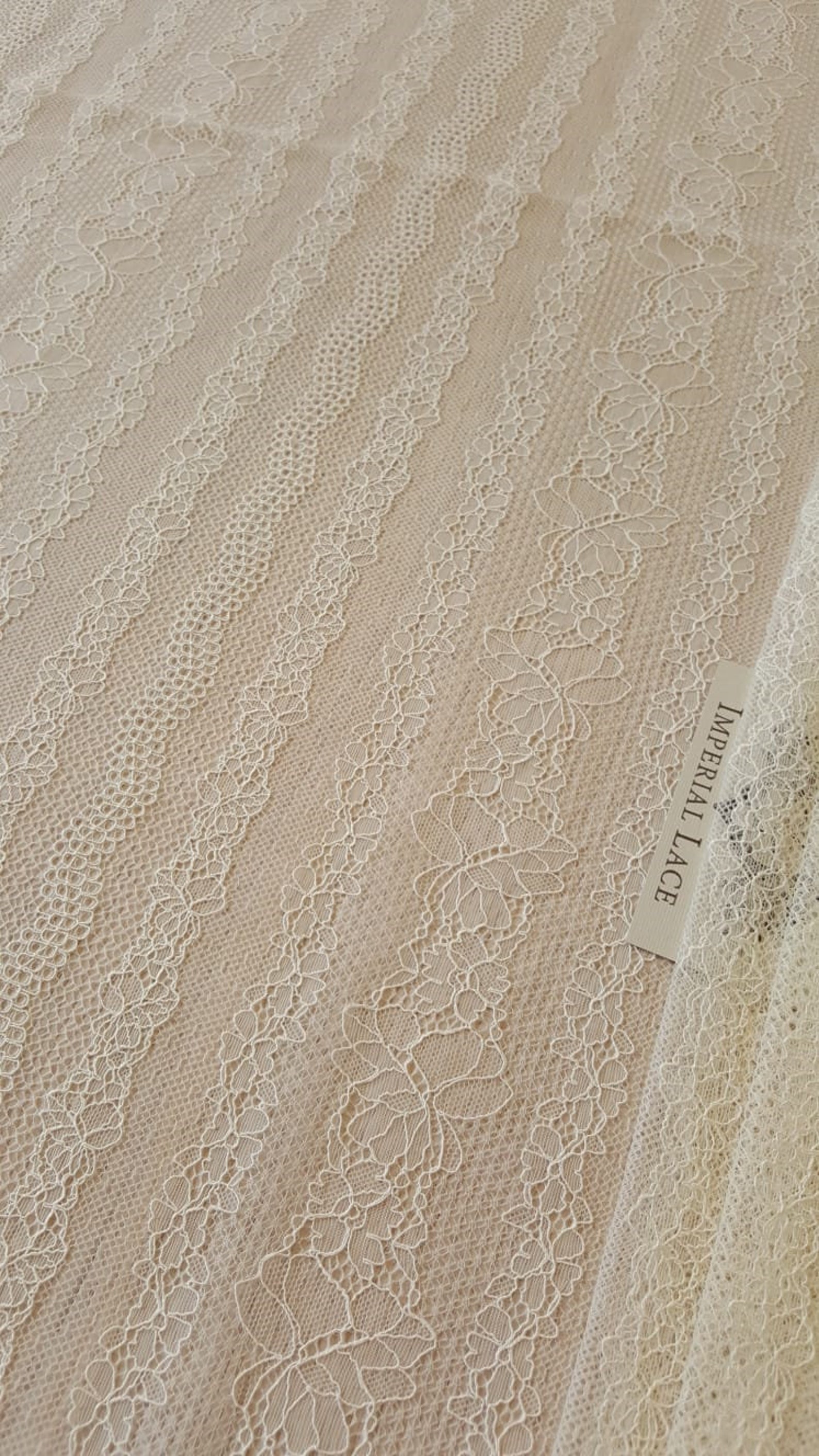 Champagne lace fabric Embroidered lace French Lace Wedding | Etsy