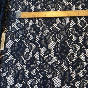 Navy Blue Lace Fabric, Embroidered Lace, French Lace, Wedding Lace ...
