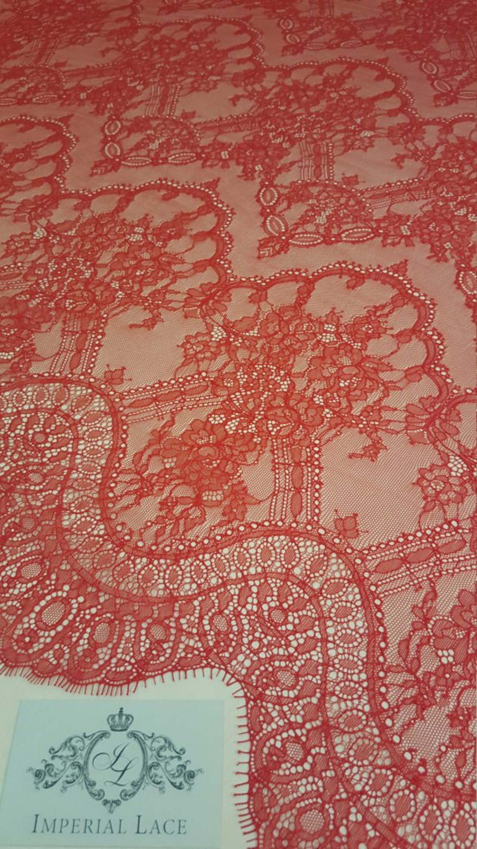 Red Lace Fabric Embroidered Lace French Lace Wedding Lace - Etsy