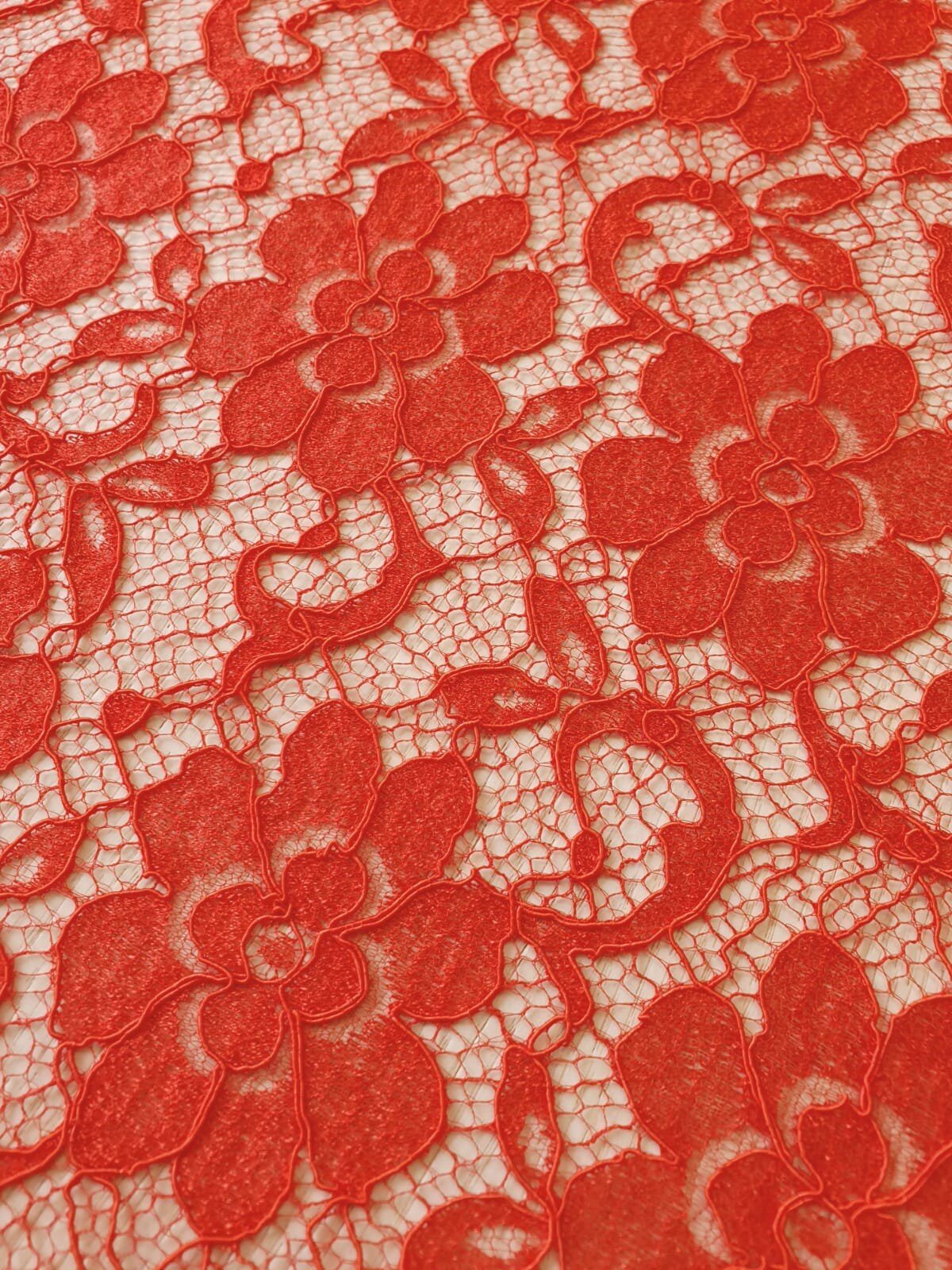 Red Lace Fabric Embroidered Lace French Lace Wedding Lace - Etsy