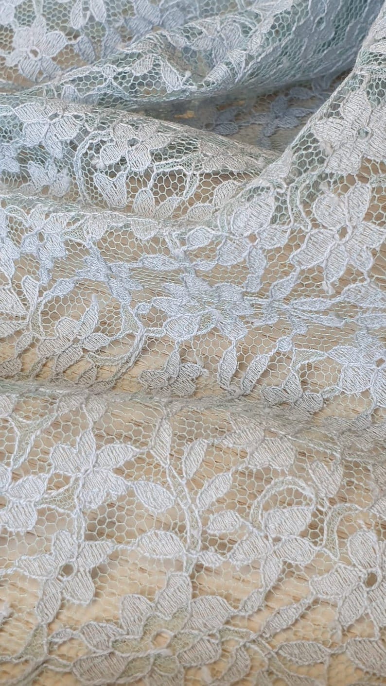 Gray Lace Fabric French Lingerie Lace Bridal Lace Blue Shade | Etsy