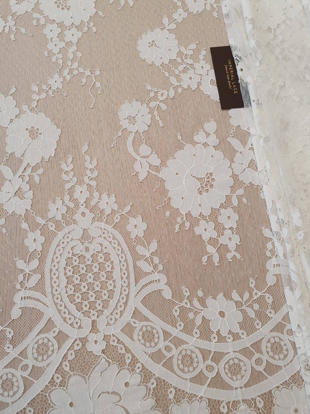Ivory Lace Fabric, Embroidered Lace, French Lace, Wedding Lace, Bridal ...